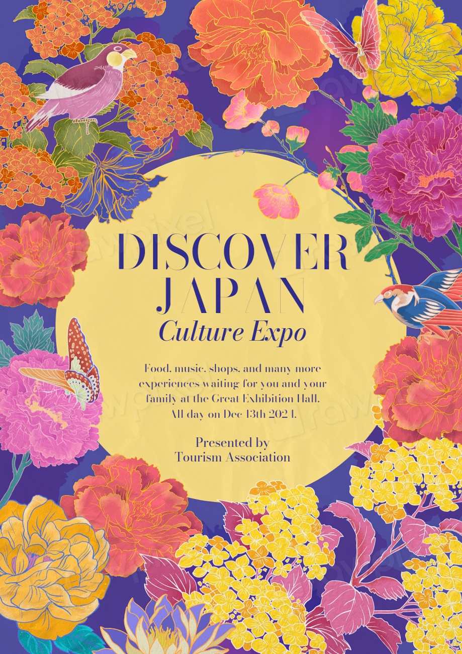 Discover Japan editable poster template, | Premium Editable Template ...