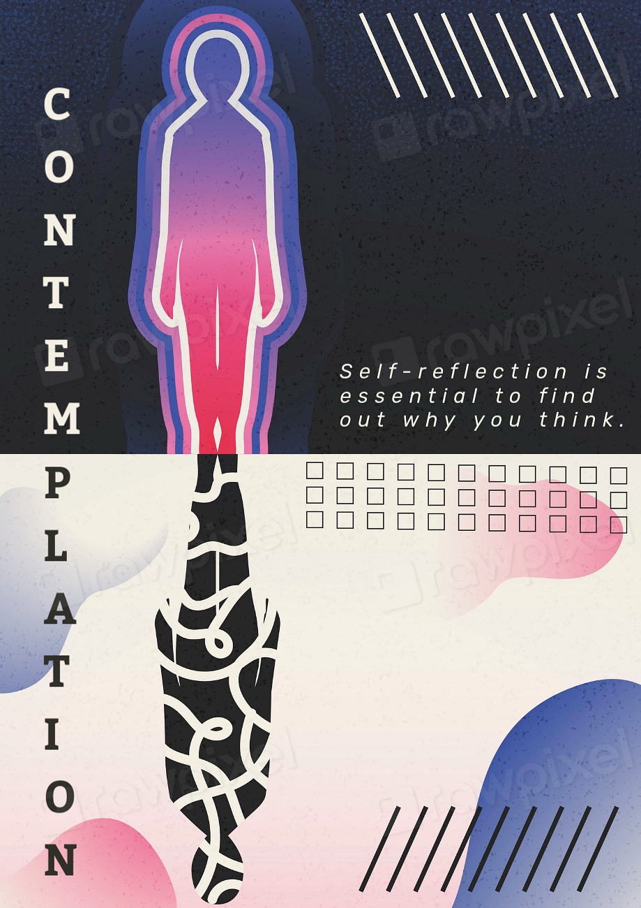 Contemplation editable poster template, self | Premium Editable ...