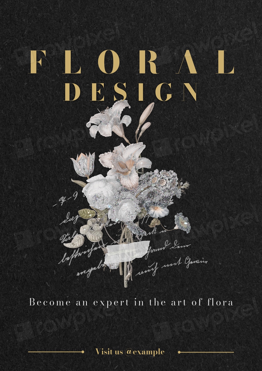 Vintage flowers poster template, editable | Premium Editable Template ...