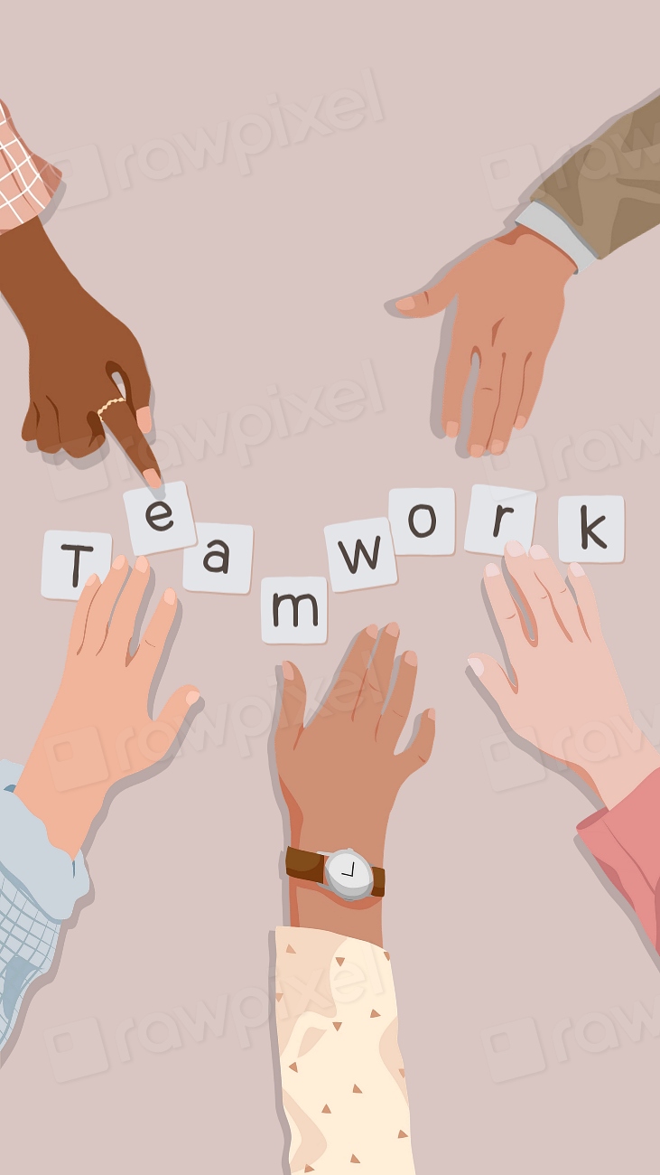 Diverse teamwork pink iPhone wallpaper, | Premium Editable Design ...