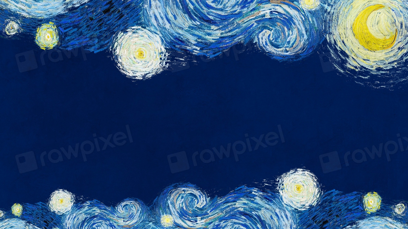 Starry Night border desktop wallpaper, | Premium Editable Design - rawpixel