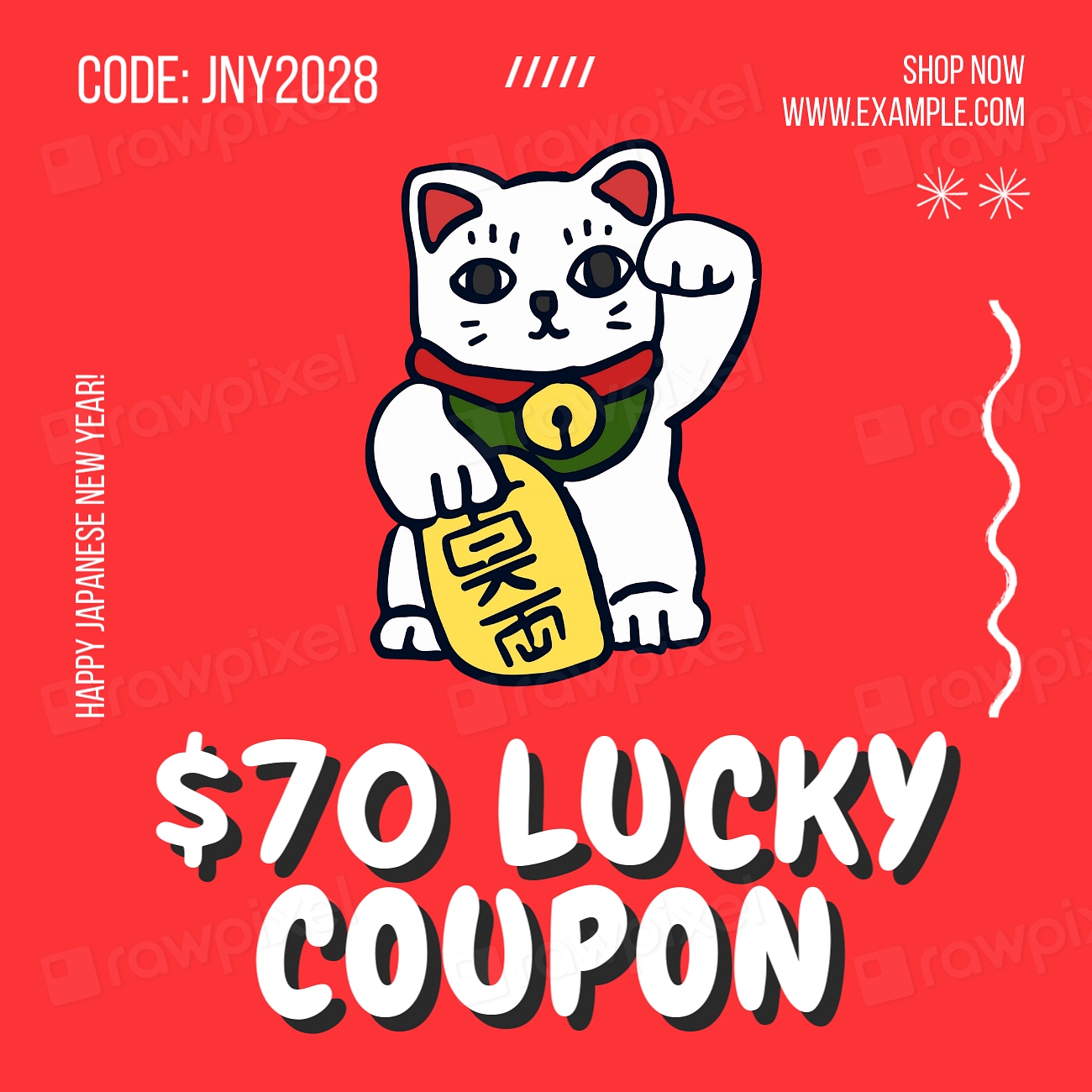 Lucky coupon Instagram post template, | Premium Editable Template ...