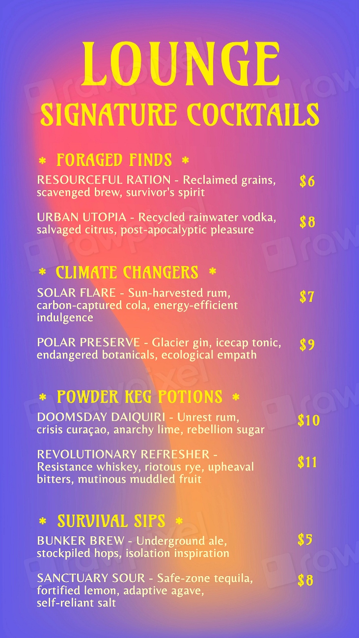 Cocktail menu Instagram story template, | Premium Editable Template ...