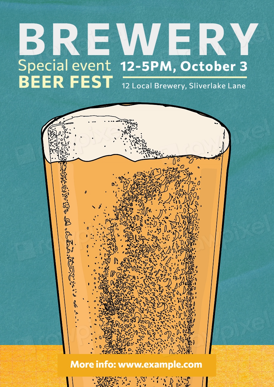 Brewery's beer fest poster template, | Premium Editable Template - rawpixel