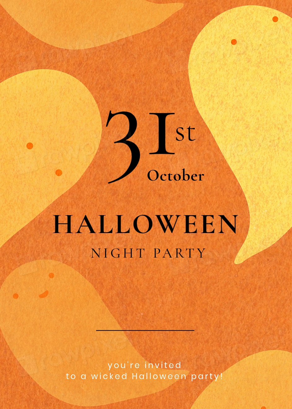 Halloween invitation card template, editable | Premium Editable ...