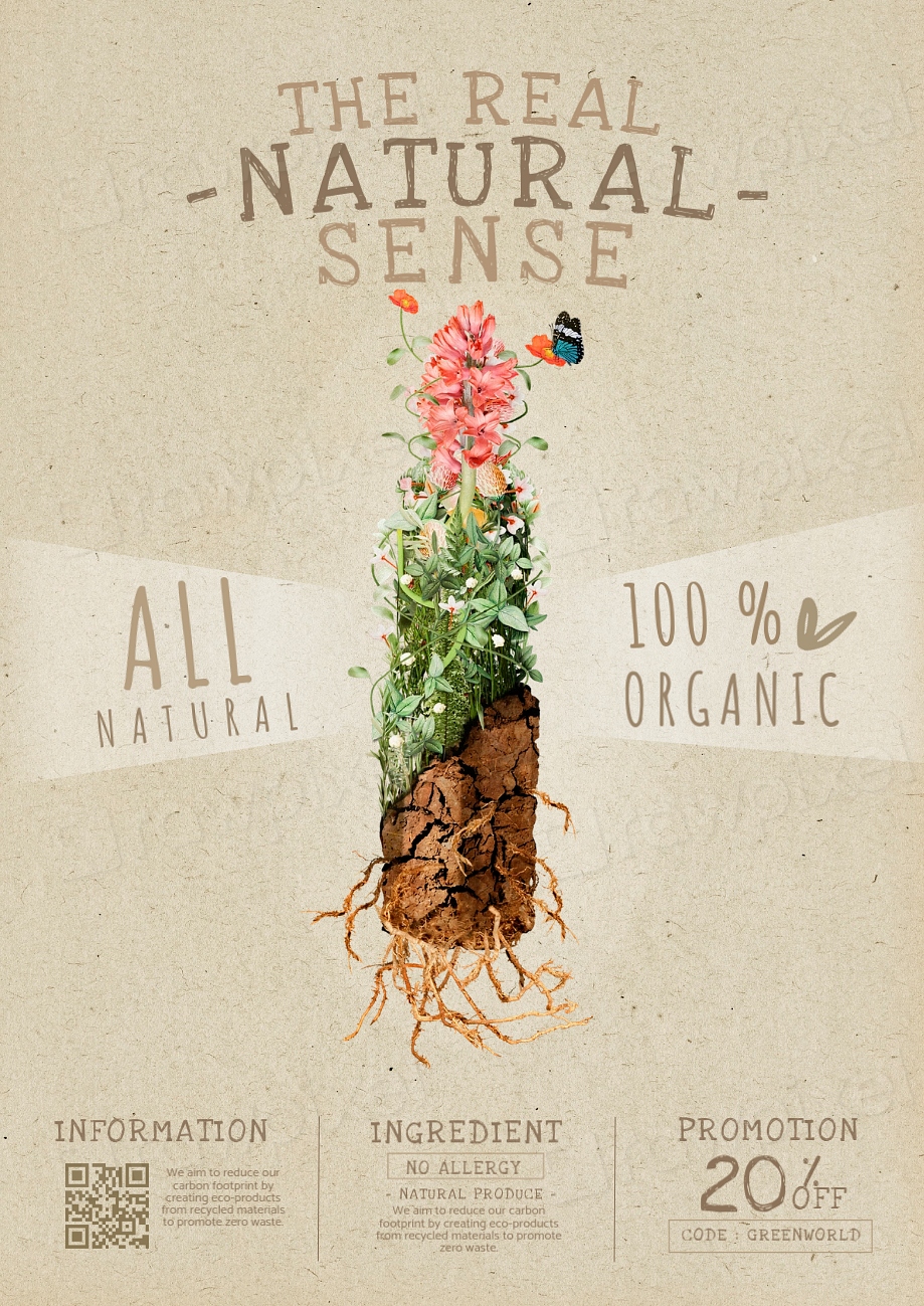 Organic products poster template, editable | Premium Editable Template ...