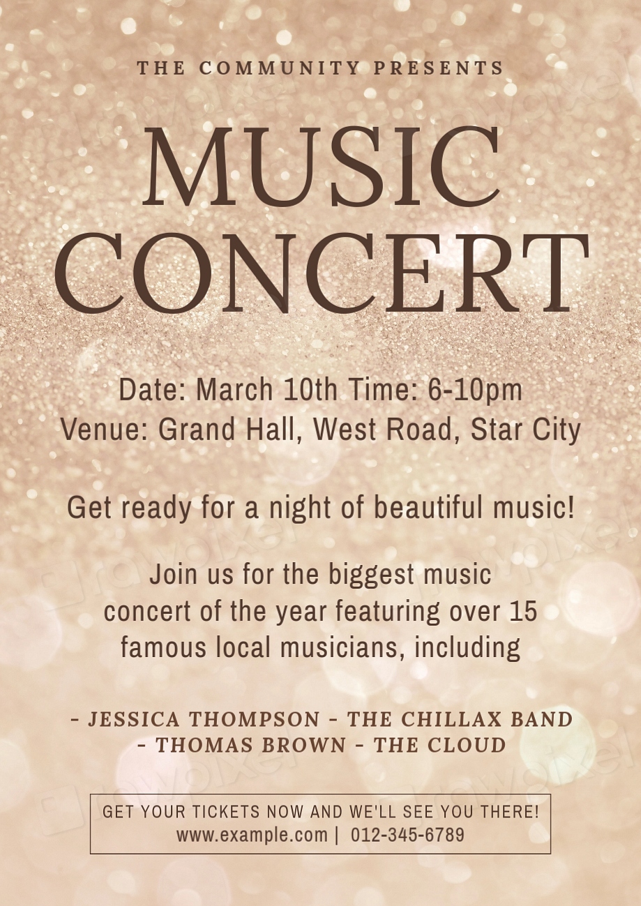 Music concert poster template, editable | Premium Editable Template ...