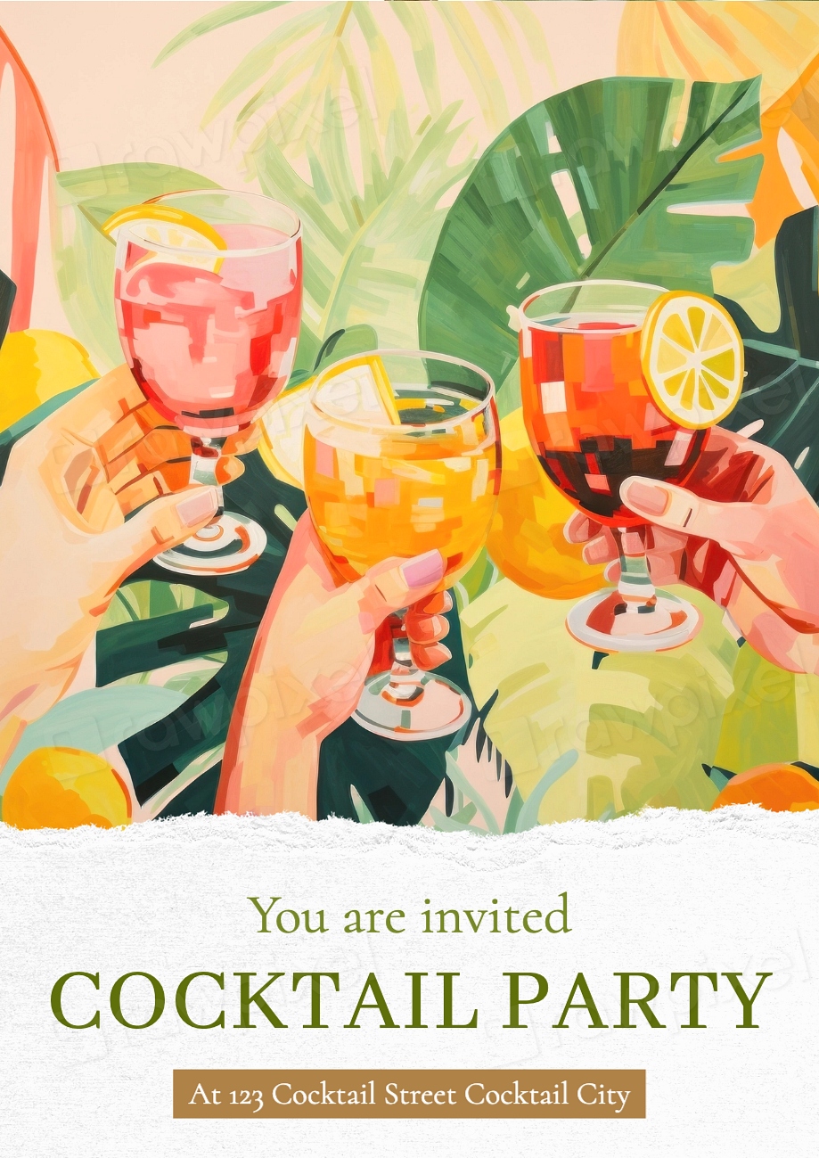 Cocktail party poster template, editable | Premium Editable Template ...