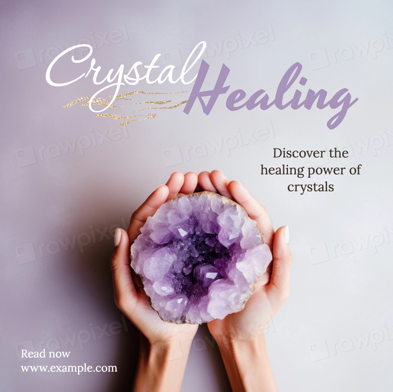 Crystal healing Instagram post template, | Premium Editable Template ...