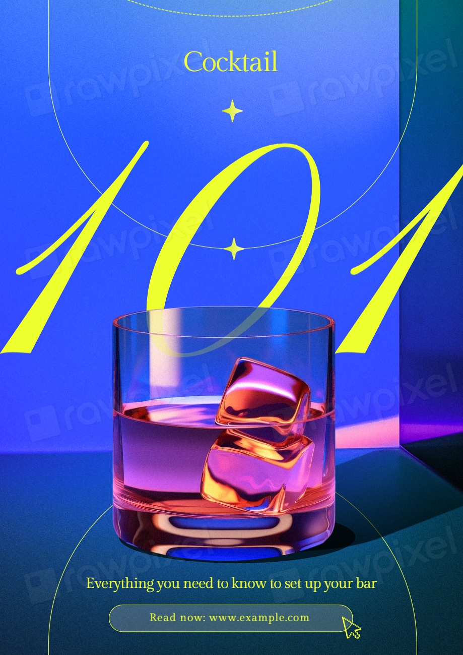 Cocktail 101 poster template | Premium Editable Template - rawpixel