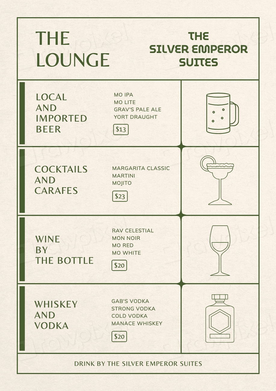 lounge menu template, editable text | Premium Editable Template - rawpixel