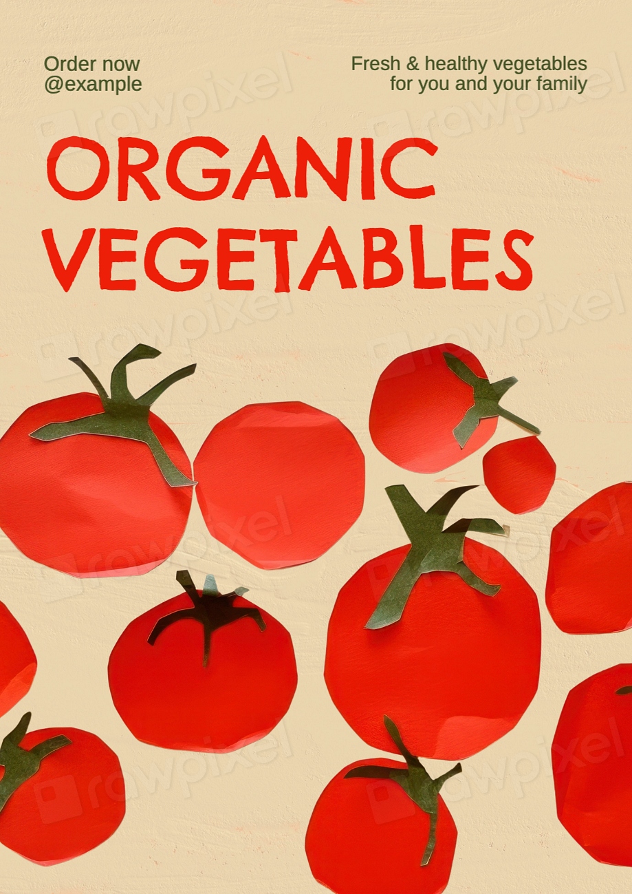 Organic vegetables poster template, editable | Premium Editable ...