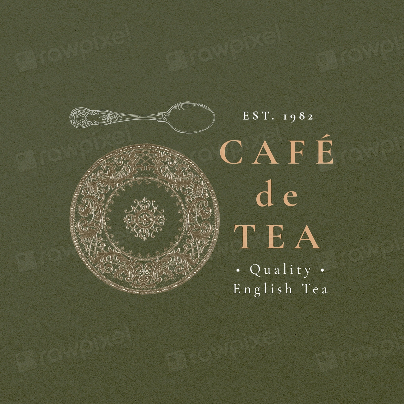 Tea cafe editable logo template | Premium Logo Maker - rawpixel