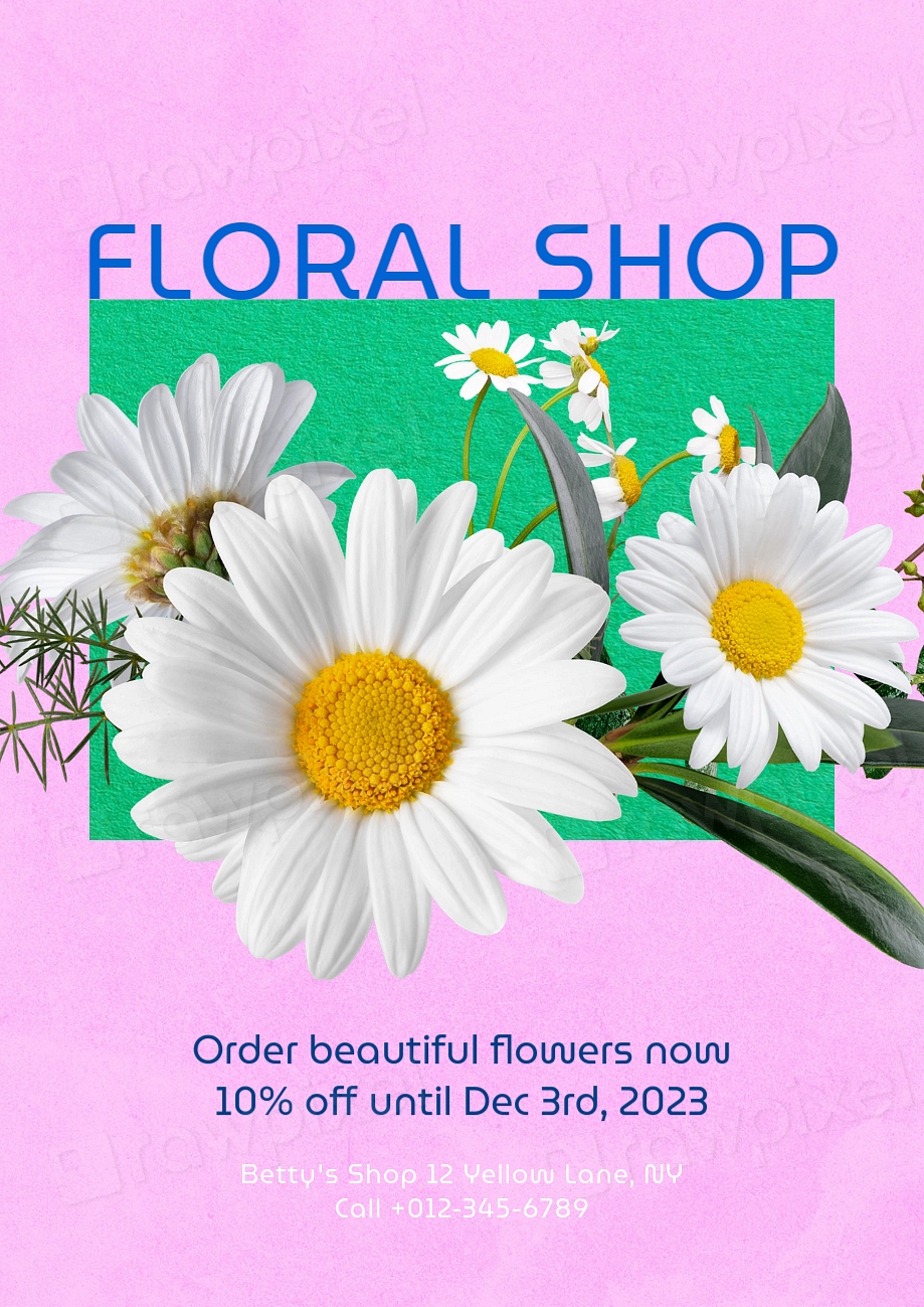 Florist poster template, customizable advertisement | Premium Editable ...