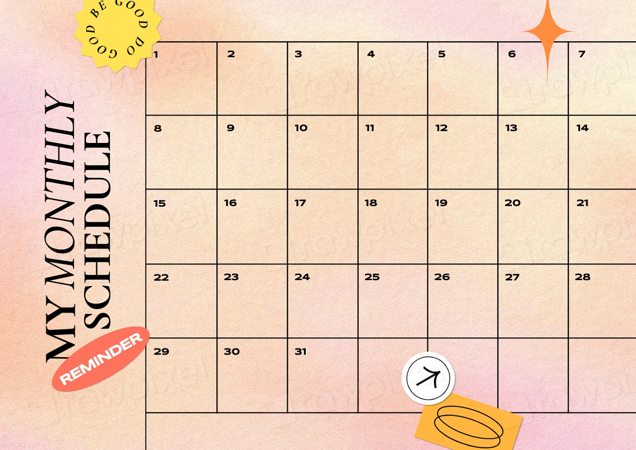 Monthly schedule template | Premium Editable Template - rawpixel