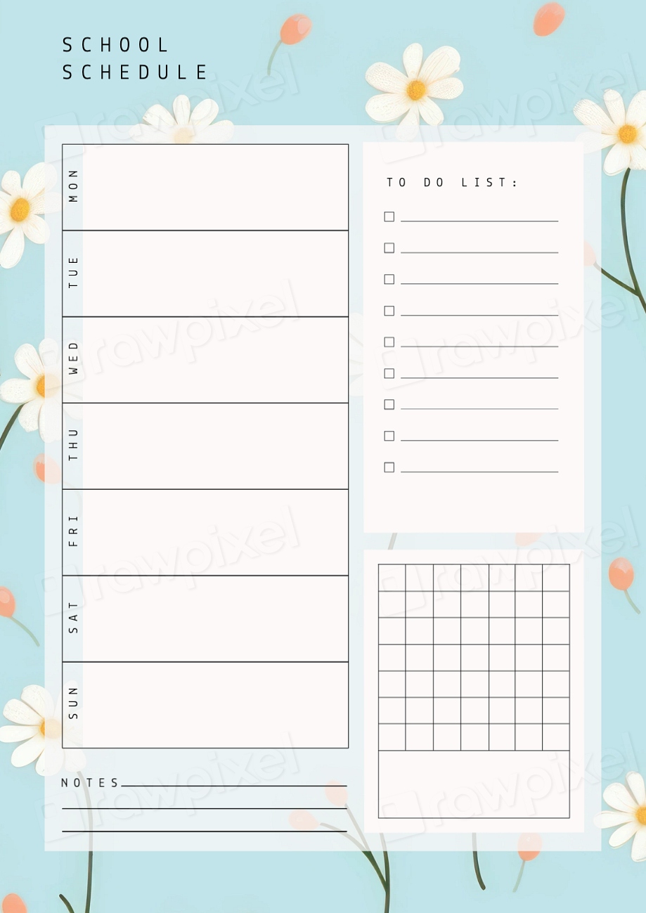 School schedule planner template | Premium Editable Template - rawpixel