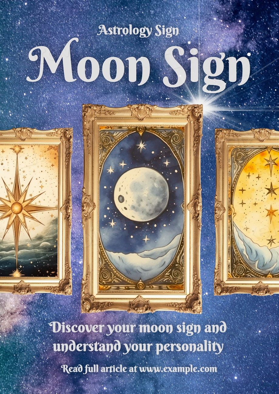 Moon astrology poster template | Premium Editable Template - rawpixel