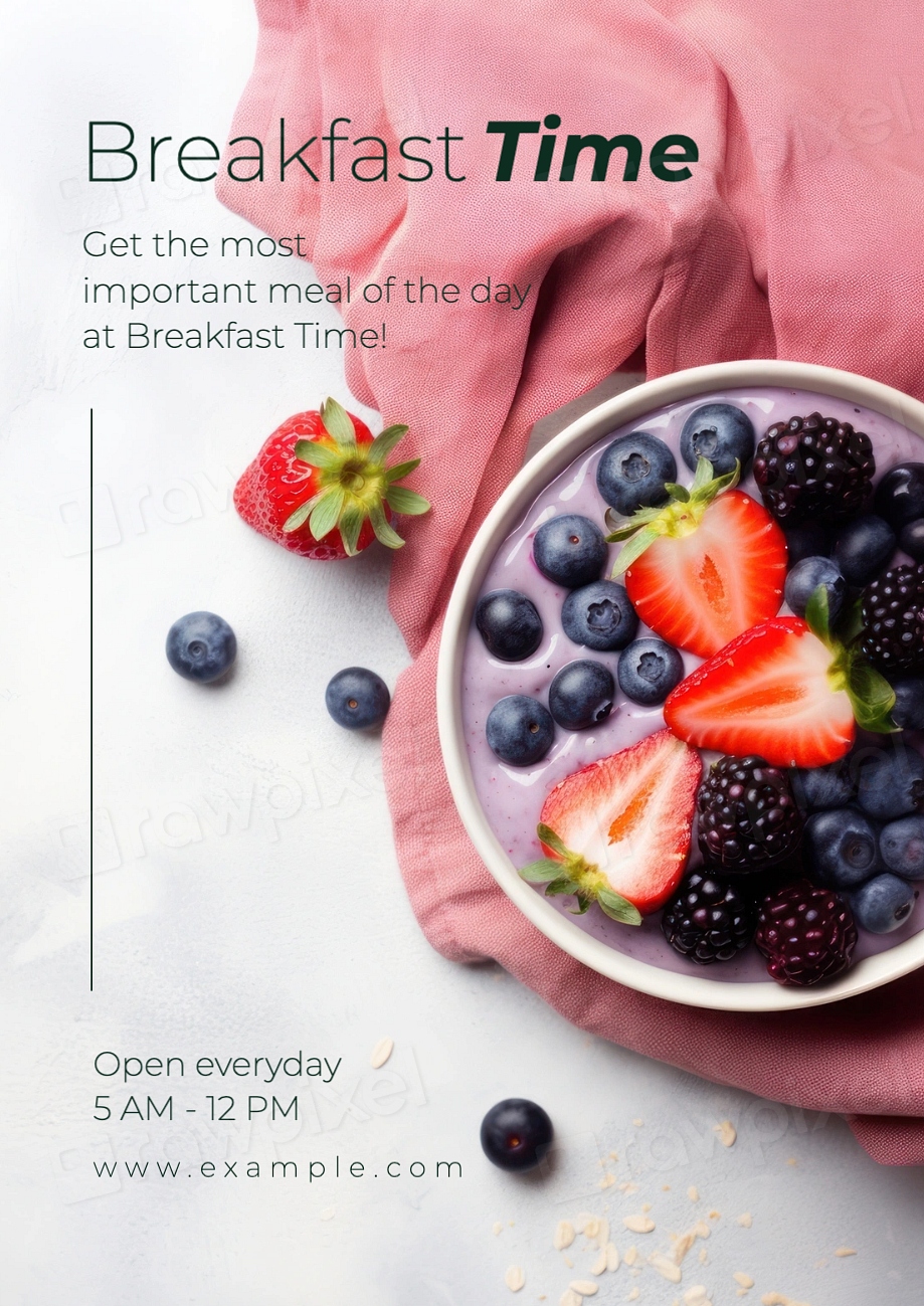 Breakfast time poster template | Premium Editable Template - rawpixel