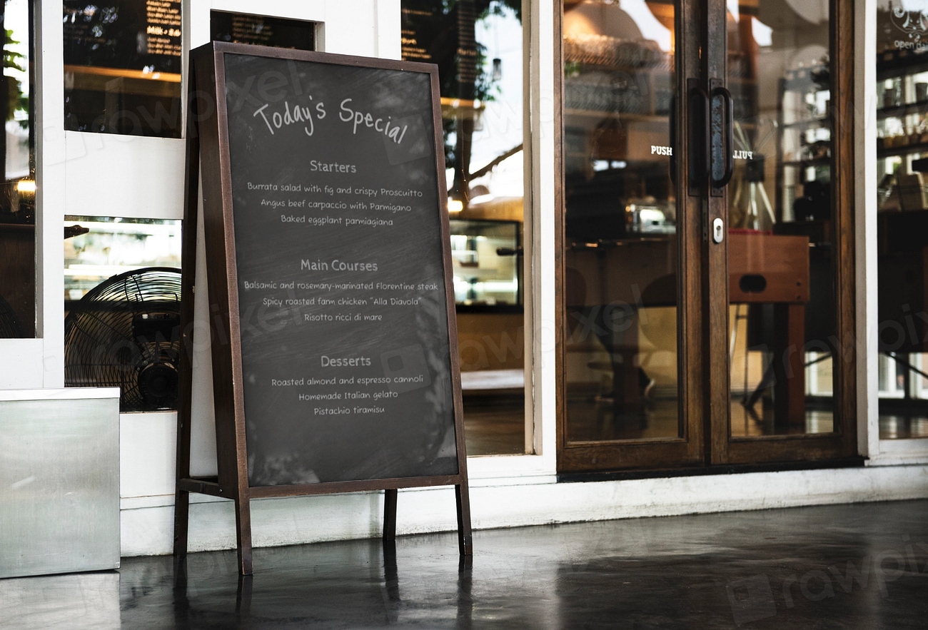 Editable a-frame sign mockup, restaurant | Premium Mockup Generator ...