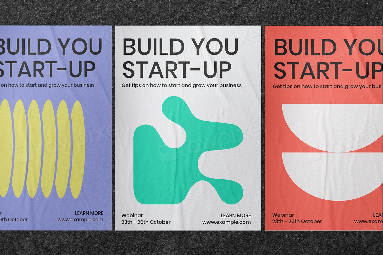 Editable glued poster mockup set | Premium Mockup Generator - rawpixel