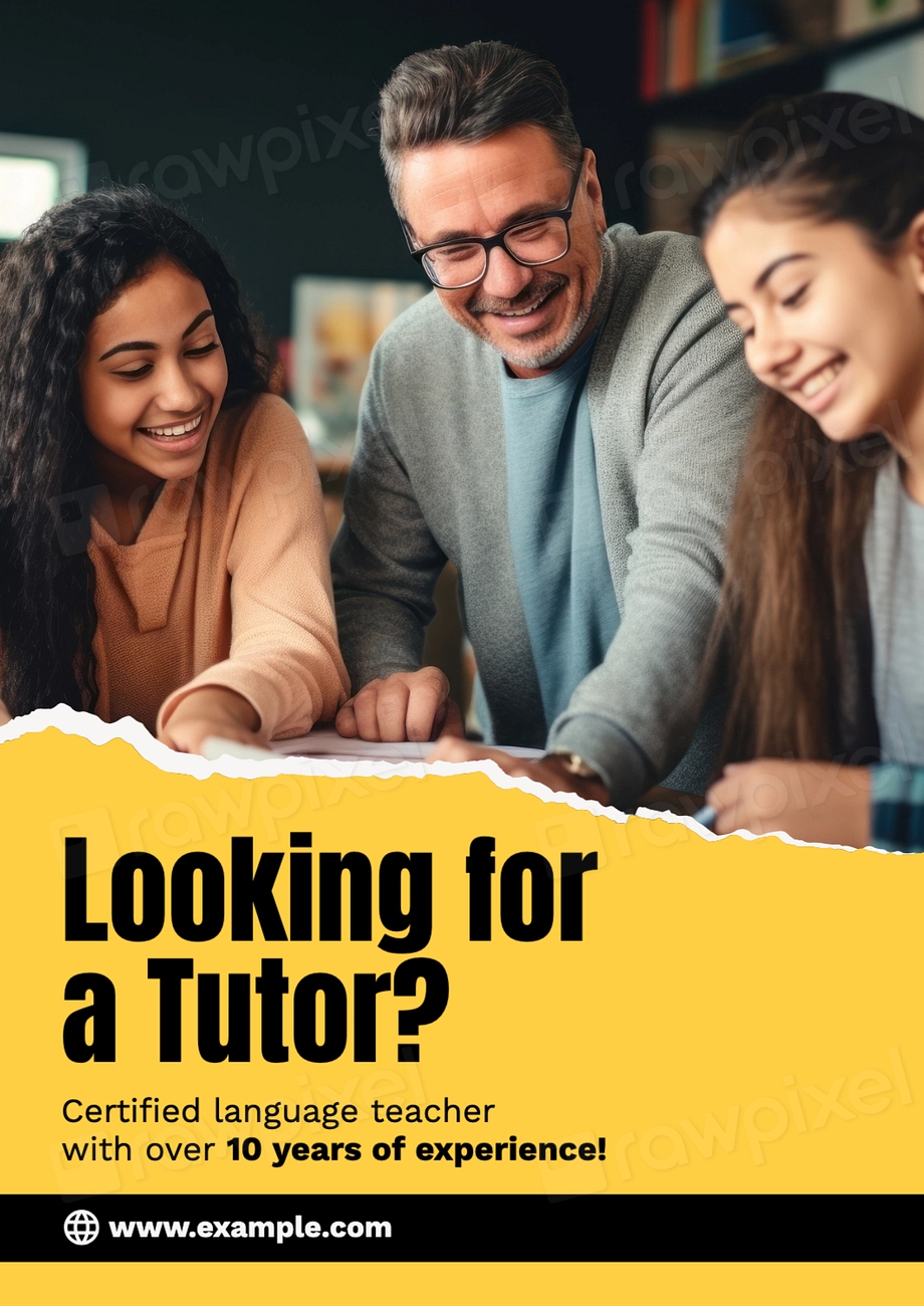 Tutor school poster template | Premium Editable Template - rawpixel