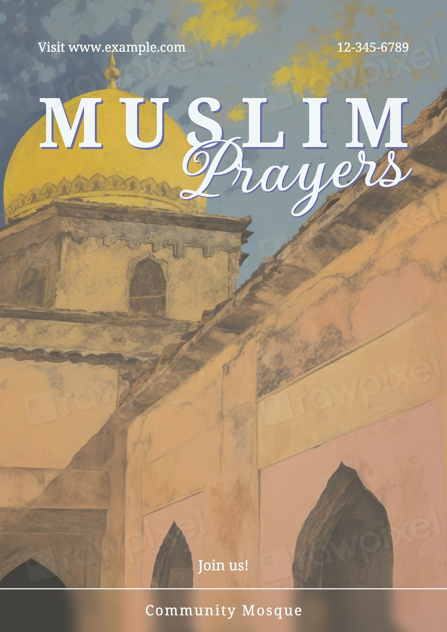 Muslim prayers poster template | Premium Editable Template - rawpixel