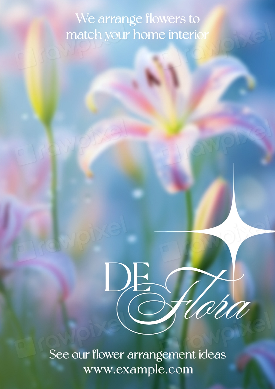 Flower arrangement poster template, editable | Premium Editable ...