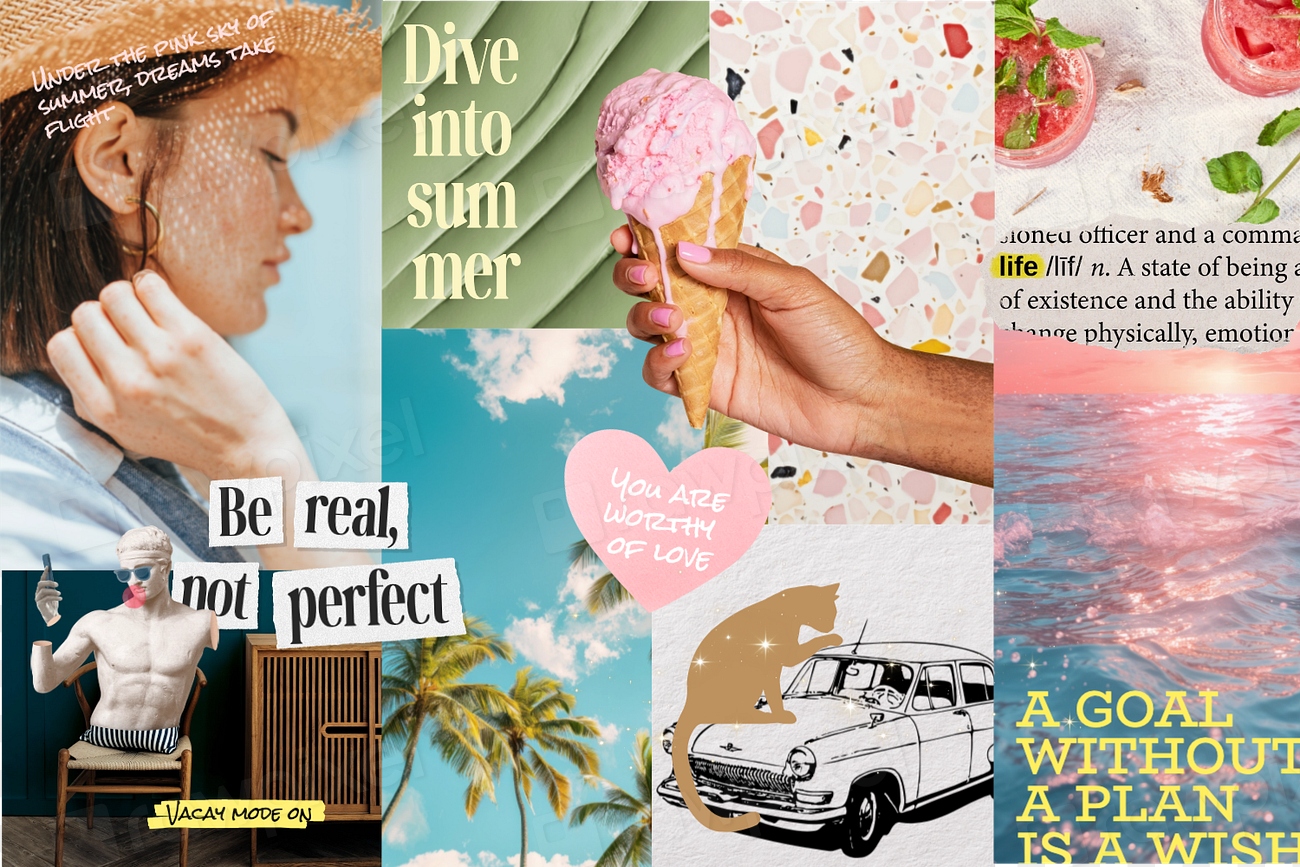 Cute Summer mood board mockup, | Premium Moodboard Maker - rawpixel
