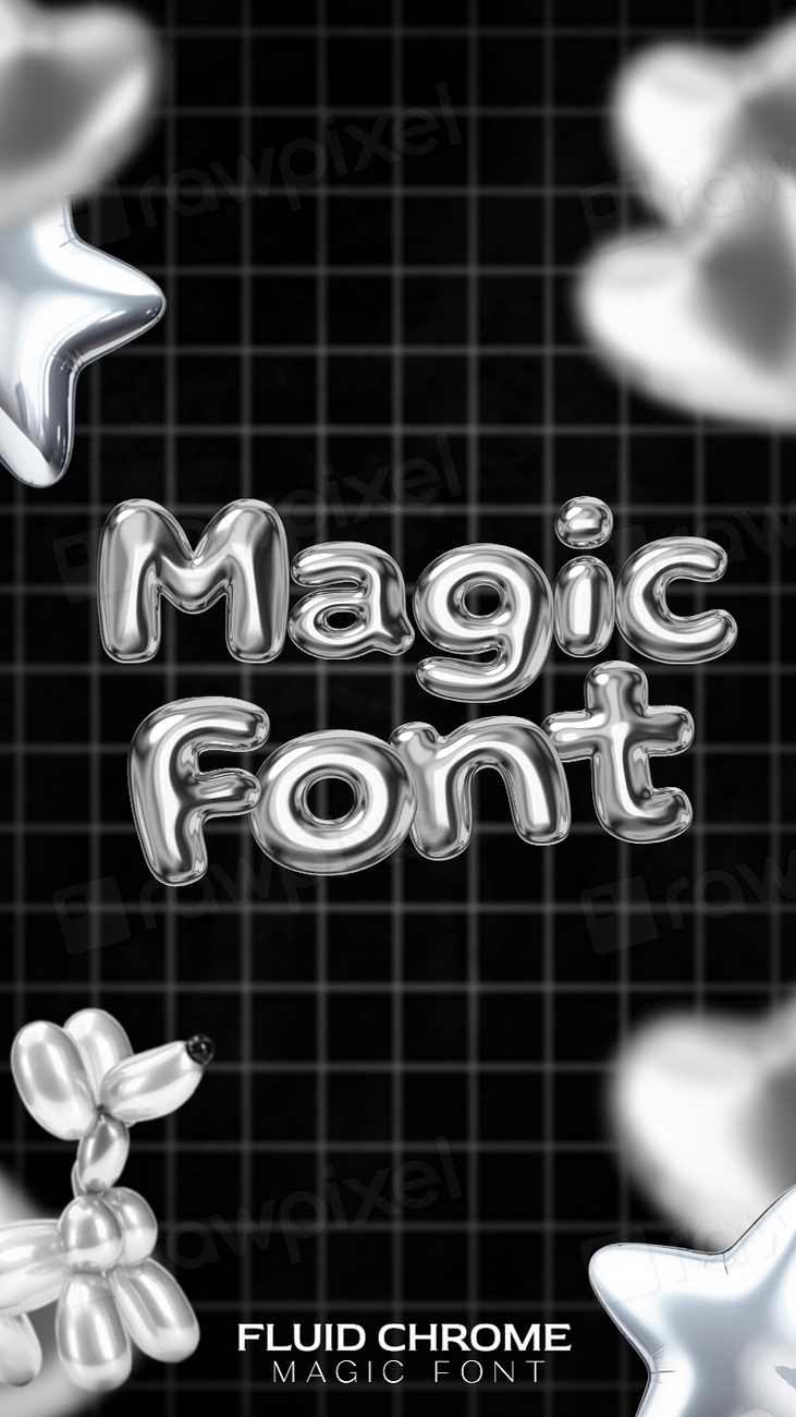 Fluid silver chrome fonts Pinterest | Premium Editable Design - rawpixel