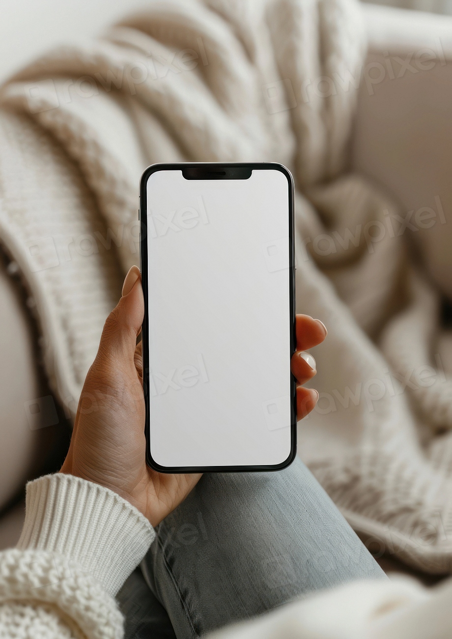Hand holding smartphone mockup | Premium Mockup Generator - rawpixel