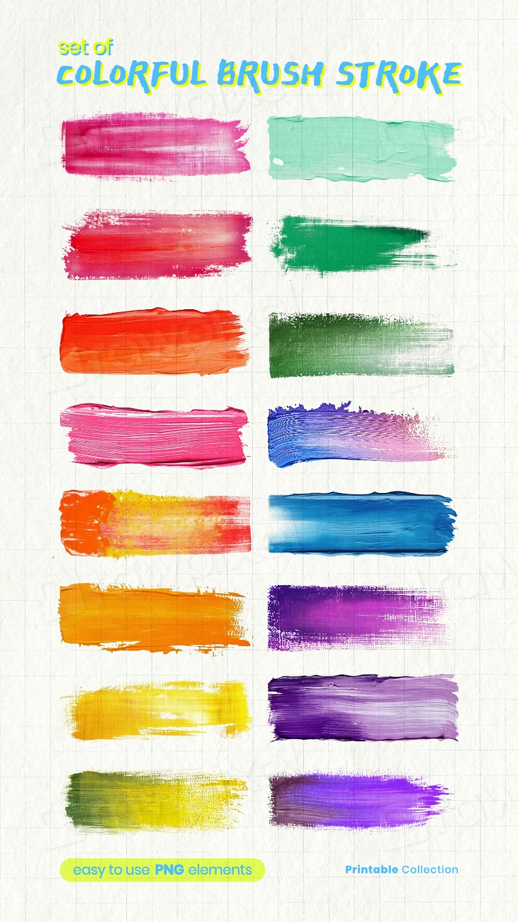 Editable colorful brush stroke design | Premium Editable Design - rawpixel