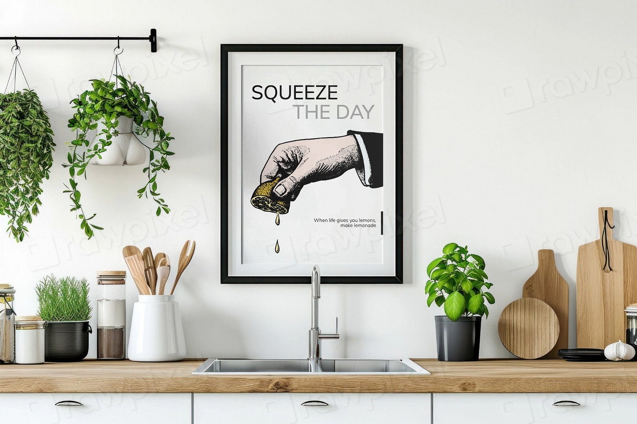 Modern kitchen poster mockup | Premium Mockup Generator - rawpixel