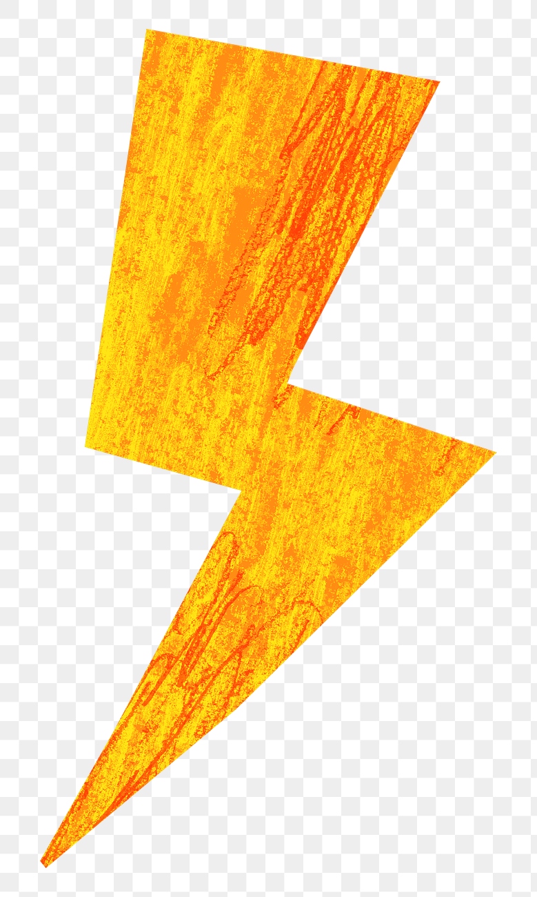 Orange lightning PNG craft element, | Free PNG - rawpixel