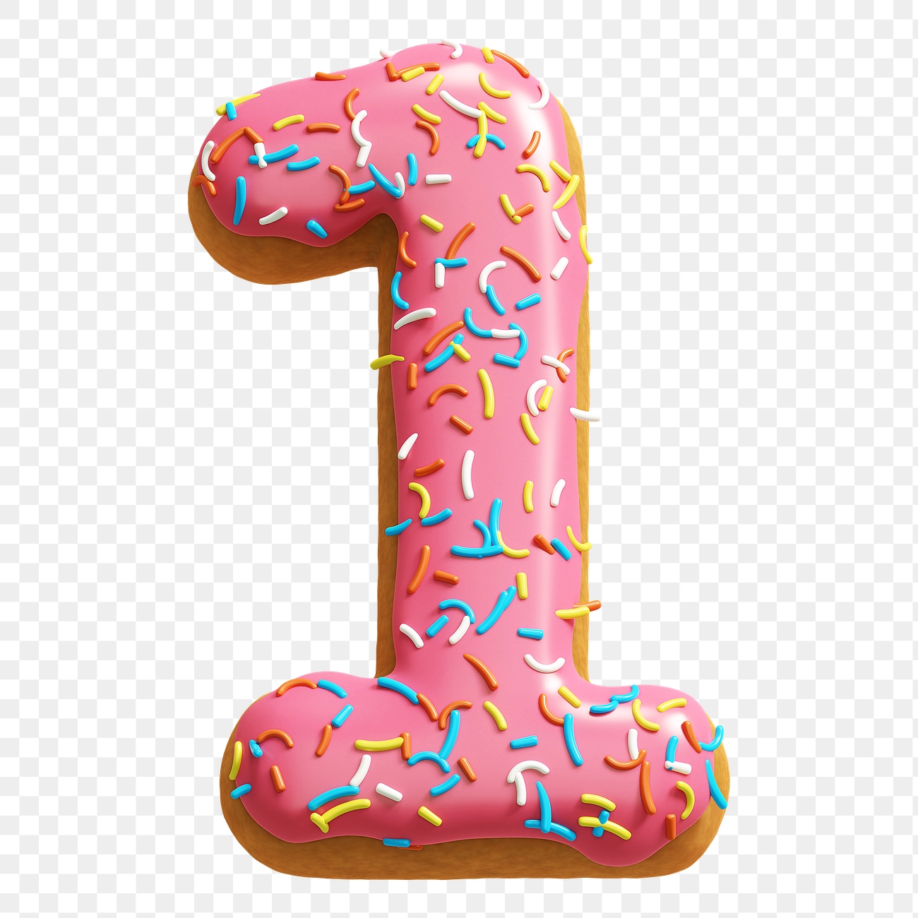 Number 1 png 3D donut | Premium PNG - rawpixel