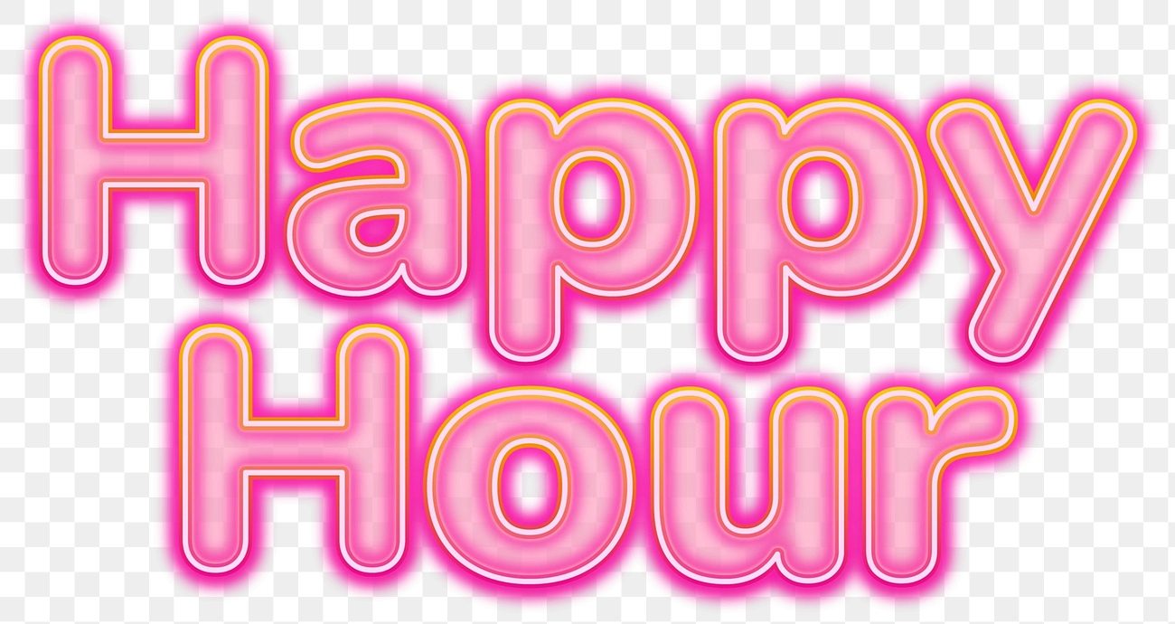 Happy hour word sticker png | Premium PNG - rawpixel