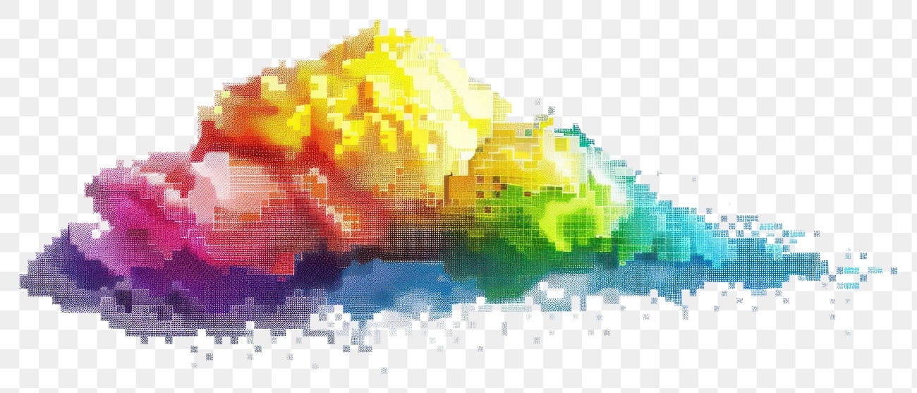 PNG Colorful pixelated abstract art | Free PNG - rawpixel