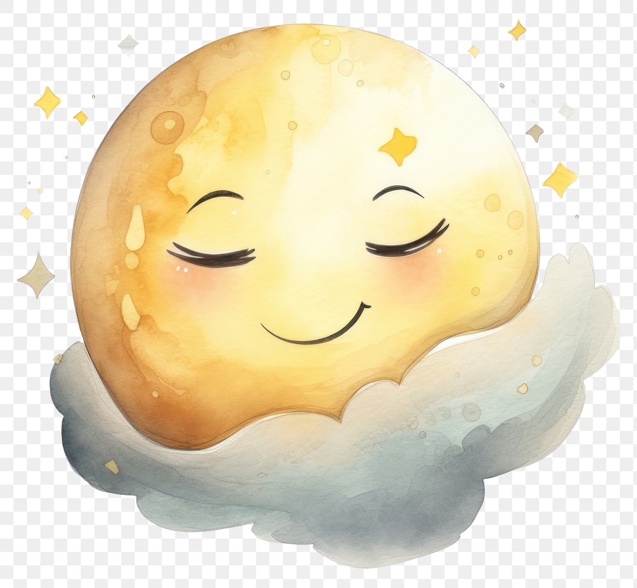 Cute moon png watercolor, transparent | Premium PNG - rawpixel