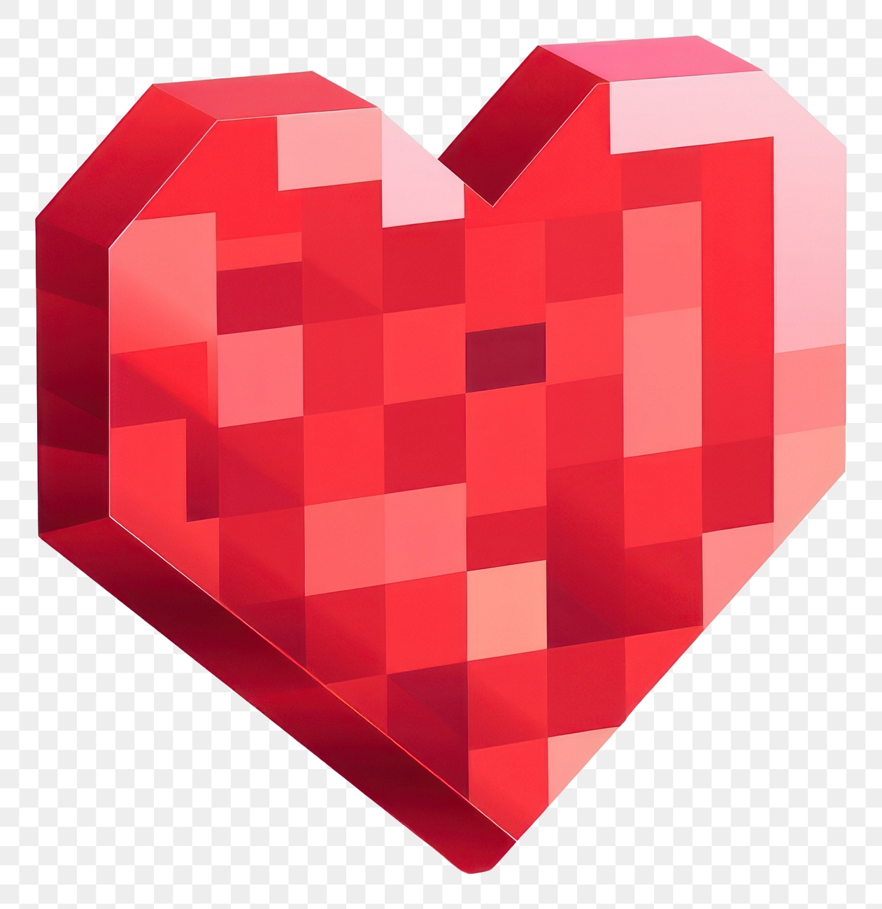 PNG Pixelated 3D heart illustration | Free PNG - rawpixel