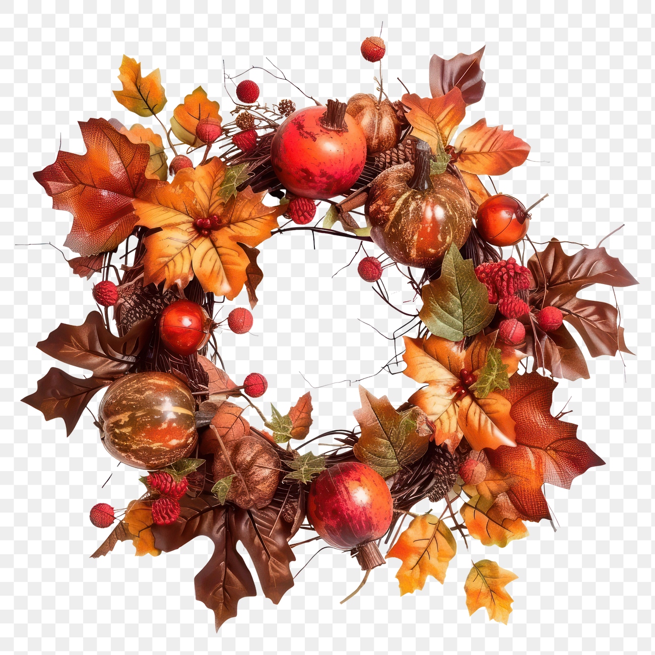 PNG Rustic fall harvest wreath | Premium PNG - rawpixel