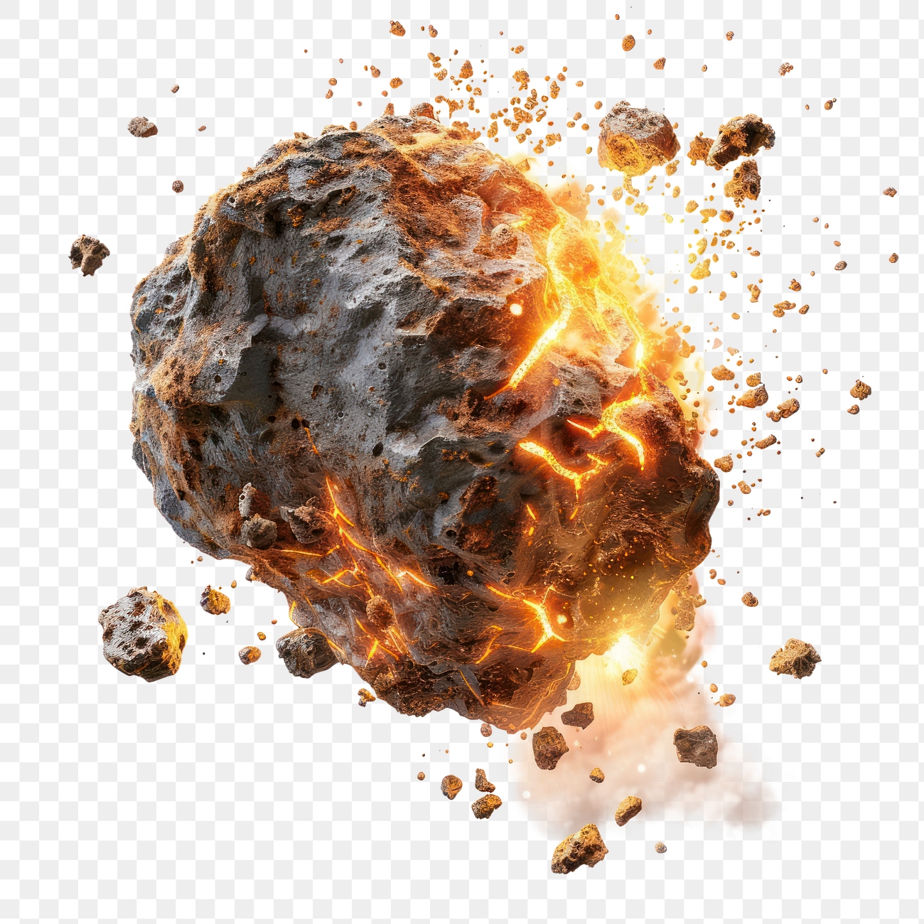 PNG Exploding fiery asteroid space | Premium PNG - rawpixel