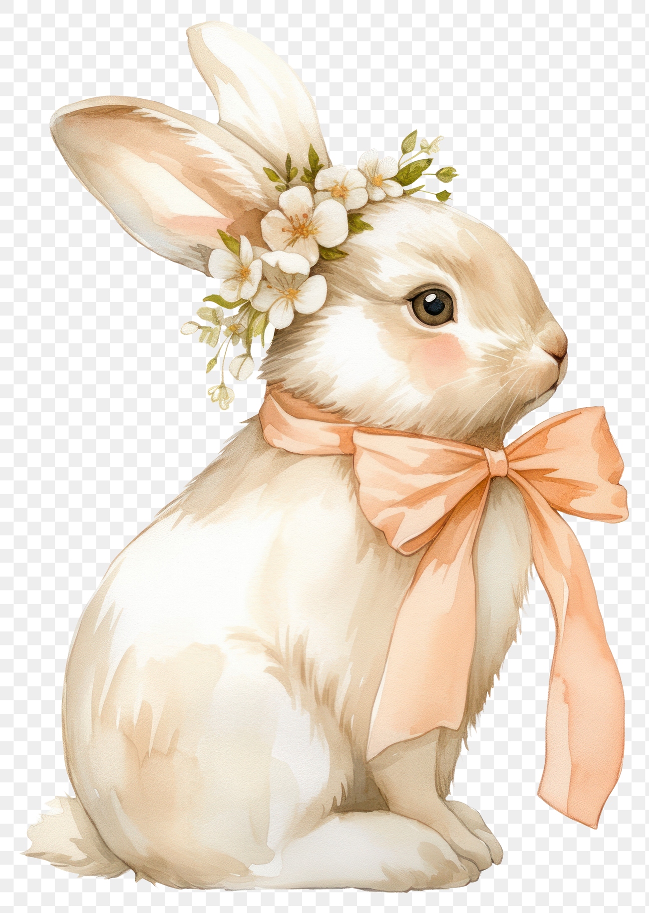 PNG Cute bunny floral crown | Premium PNG - rawpixel