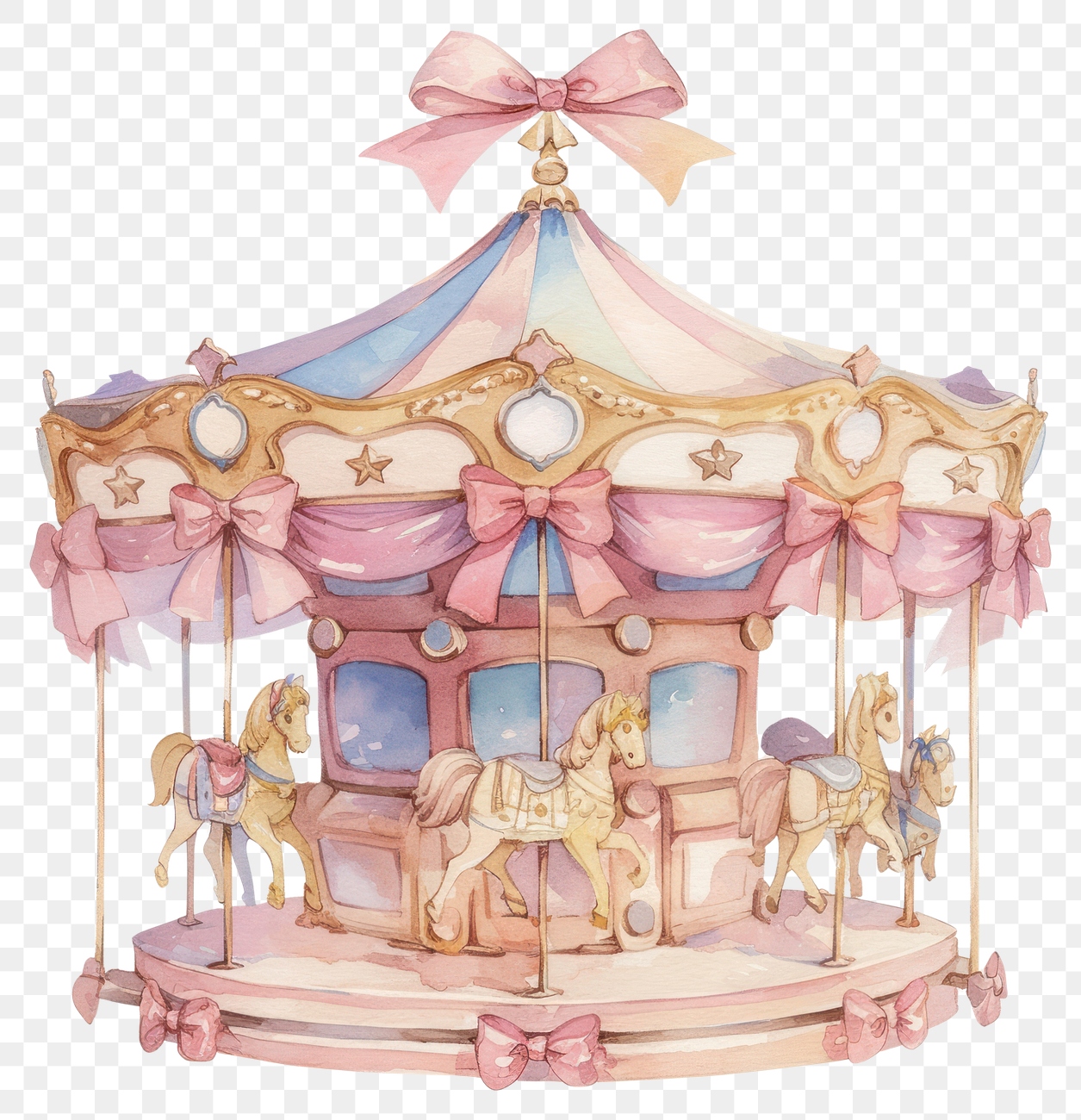 PNG Whimsical pastel carousel illustration | Premium PNG - rawpixel