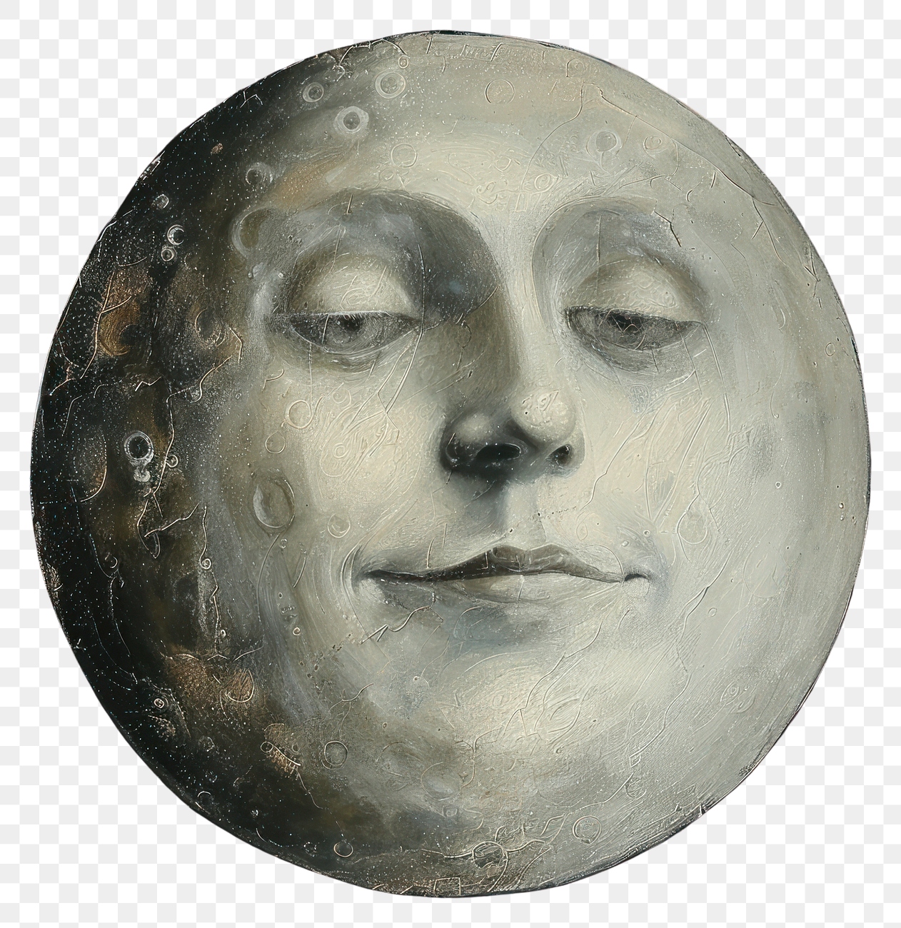PNG Moon face illustration surreal | Free PNG - rawpixel