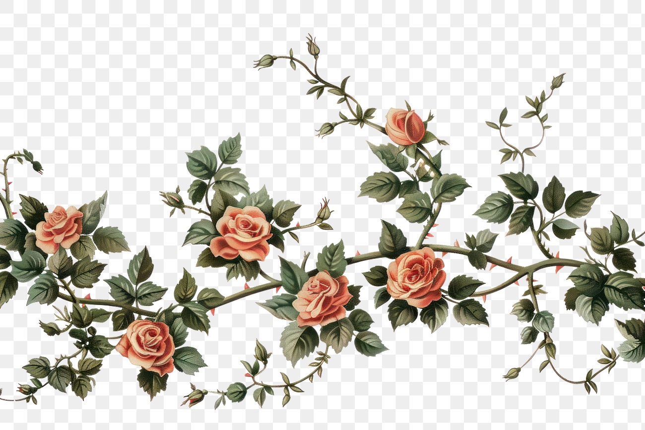 PNG Elegant floral rose vine | Free PNG - rawpixel