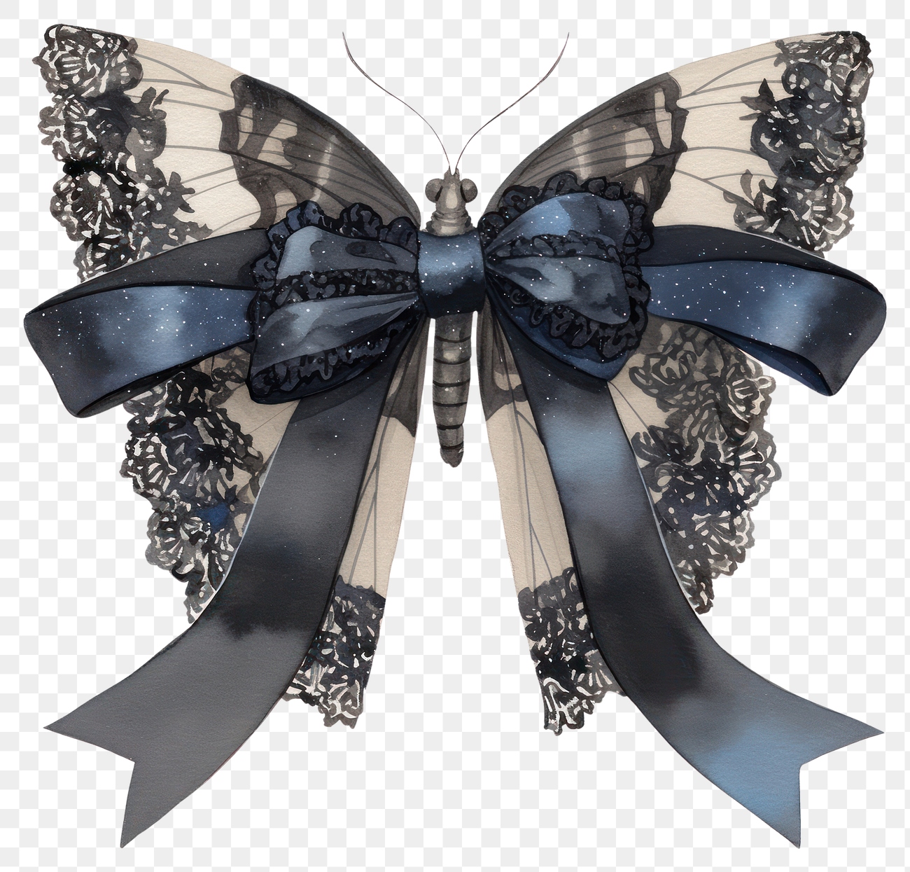 PNG Elegant butterfly lace bow | Free PNG - rawpixel