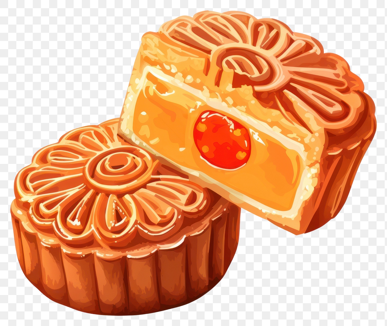 PNG Traditional mooncakes with yolk | Free PNG - rawpixel