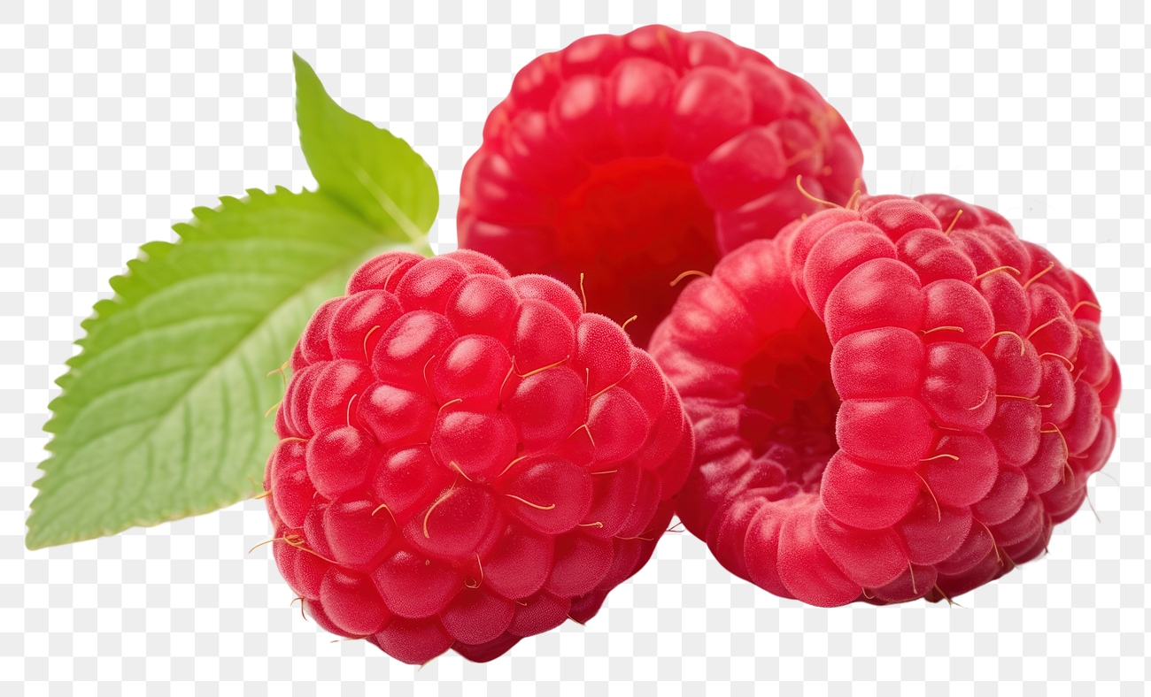PNG Fresh raspberries green leaf | Free PNG - rawpixel