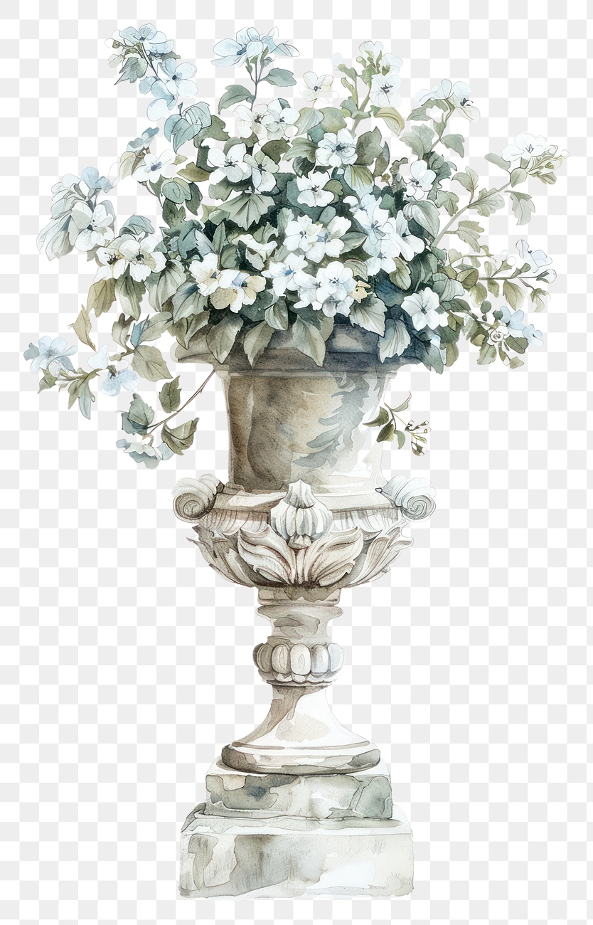 PNG Elegant floral vase illustration | Premium PNG - rawpixel