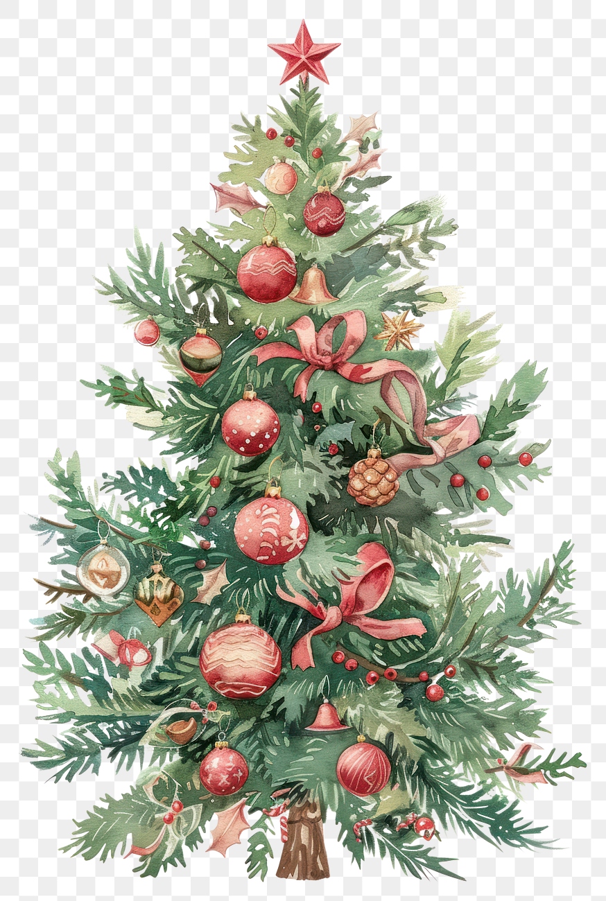 PNG Festive decorated Christmas tree | Premium PNG - rawpixel