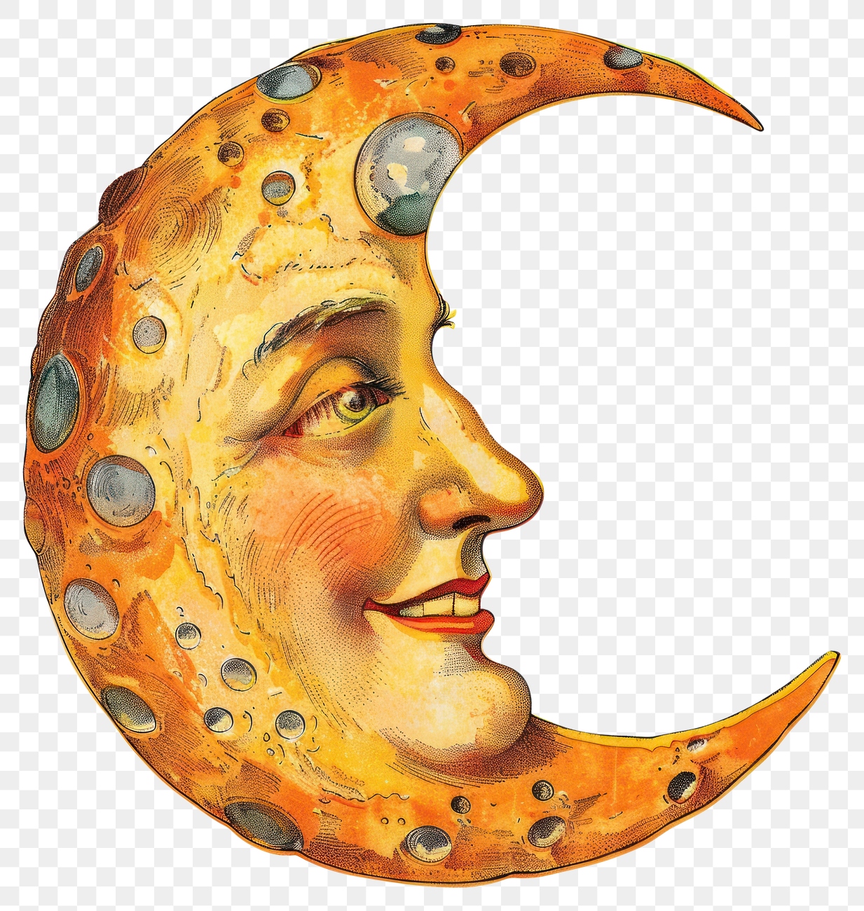 PNG Halloween moon art vintage | Free PNG - rawpixel